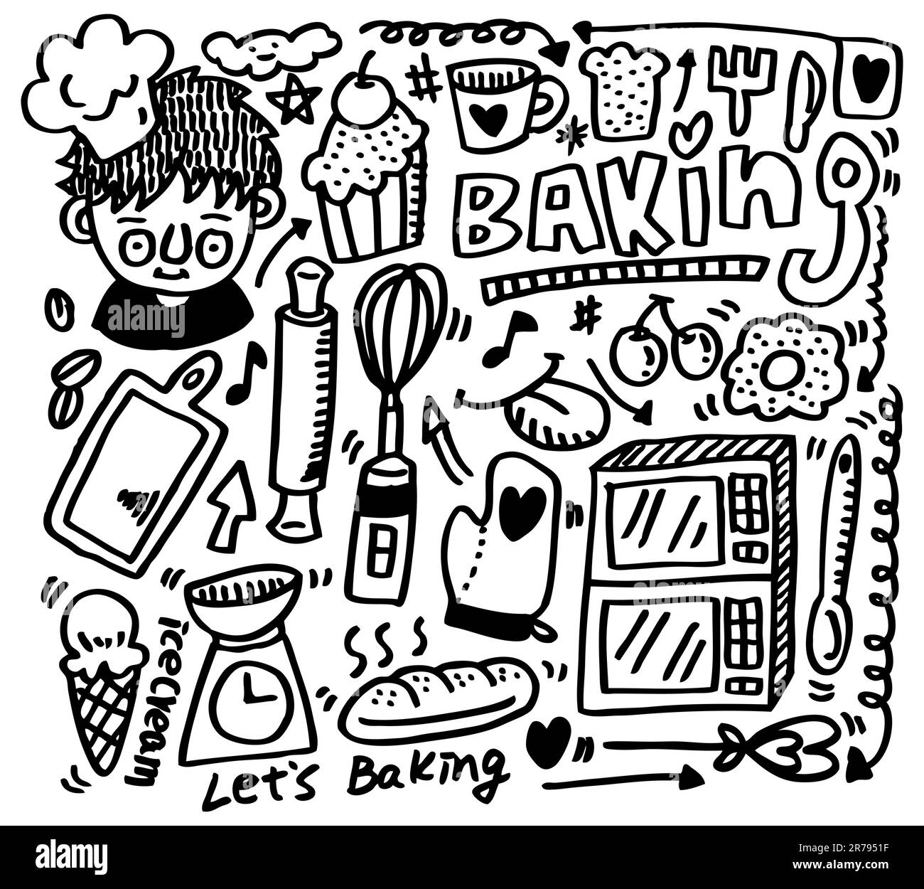 hand draw baking element Stock Vector Image & Art - Alamy