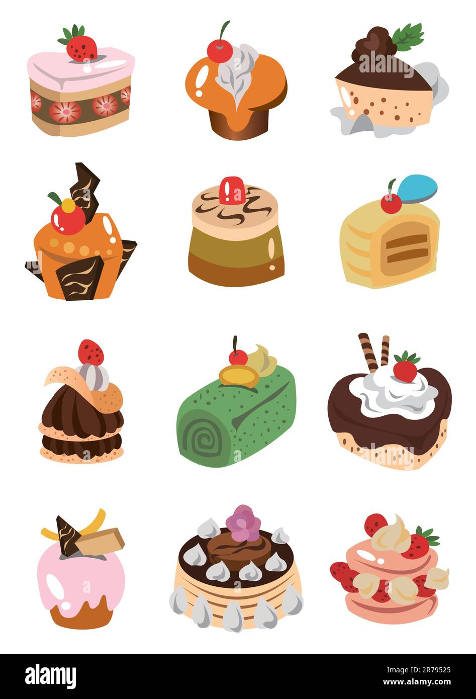 Cartoon muffin ice cream Cut Out Stock Images & Pictures - Alamy