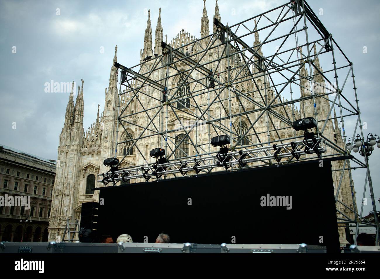Milano, Italy. 13th June, 2023. The preparations for the installation ...