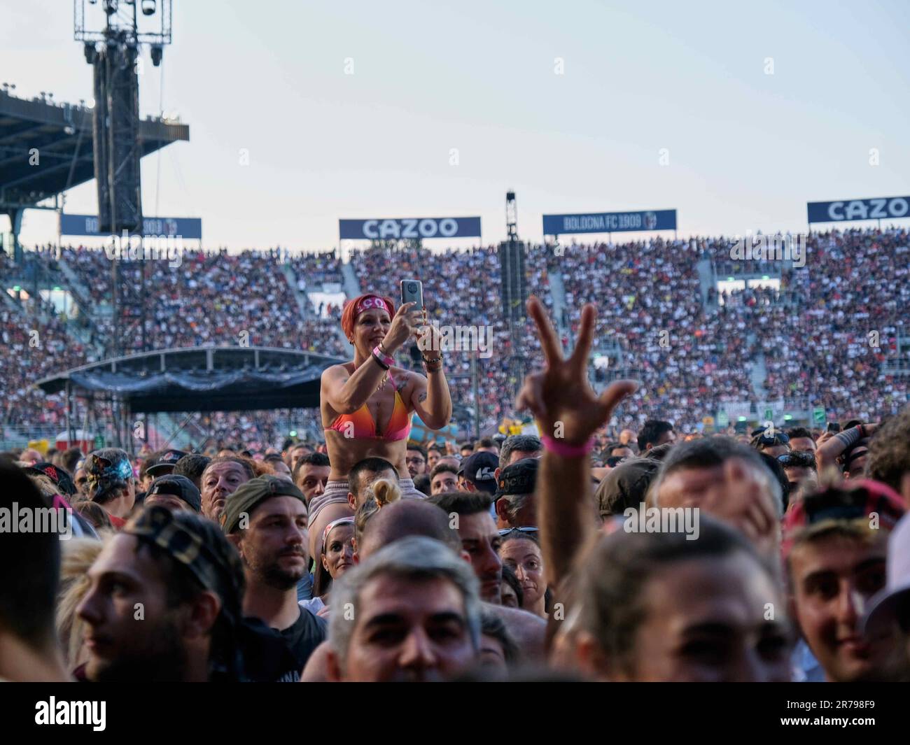 Stadio Dall'Ara, Bologna, Italy, June 12, 2023, Fan di Vasco during ...
