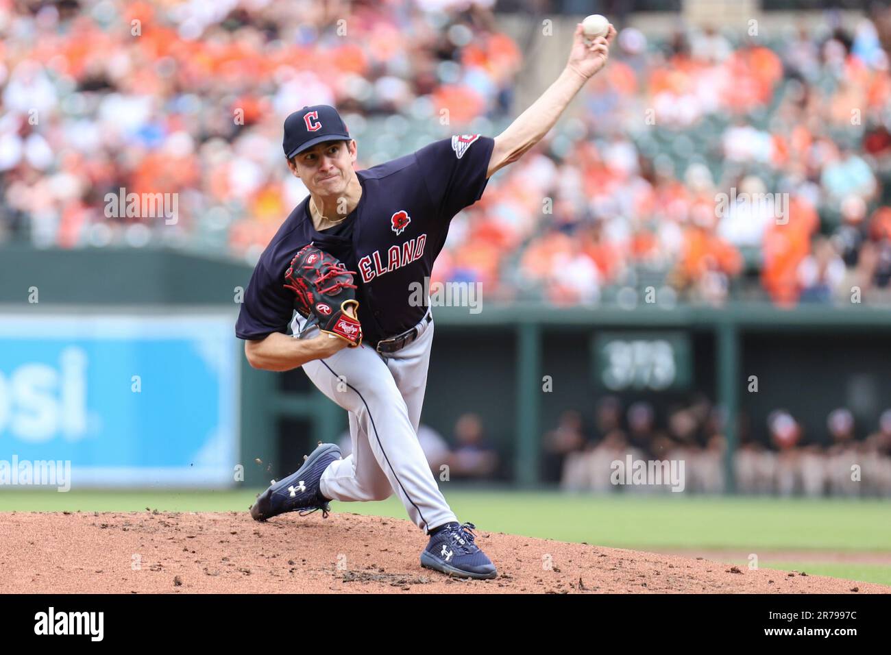 Cleveland Guardians starting pitcher Logan Allen (41) takes the mound ...