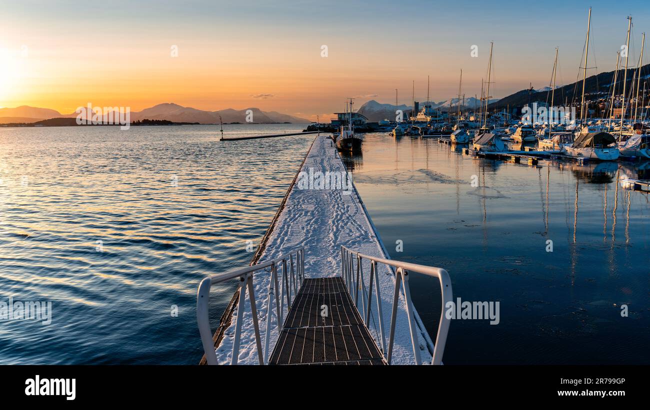 A sunset view from the port of Molde Stock Photo - Alamy