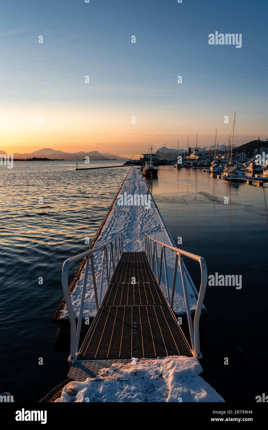 A sunset view from the port of Molde Stock Photo - Alamy