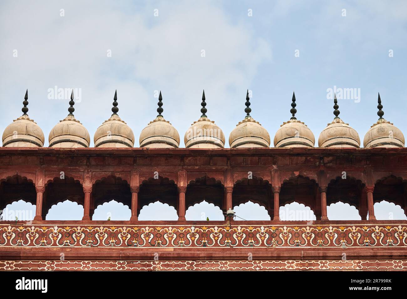 Taj Mahal entrance gateway close up view with Chhatri dome shaped ...