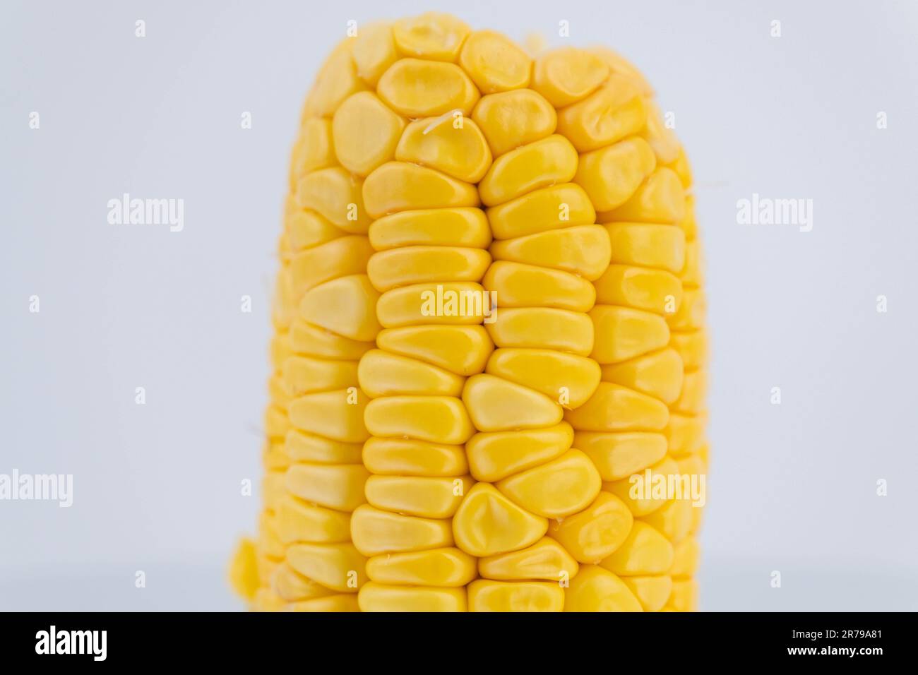 Peeled corn on a white background. Sweet corn vegetables, fresh peeled ...