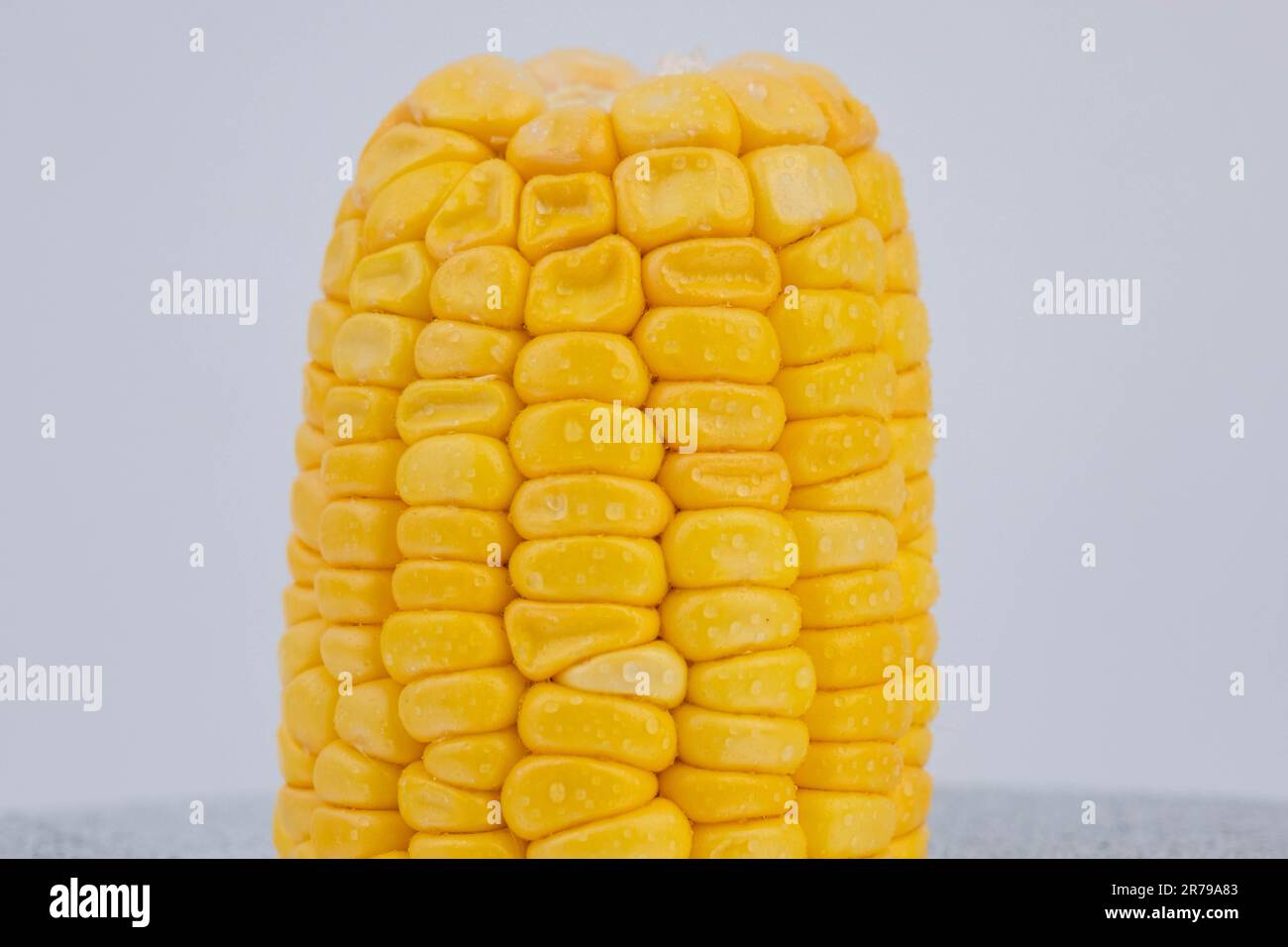 Peeled corn on a white background. Sweet corn vegetables, fresh peeled ...