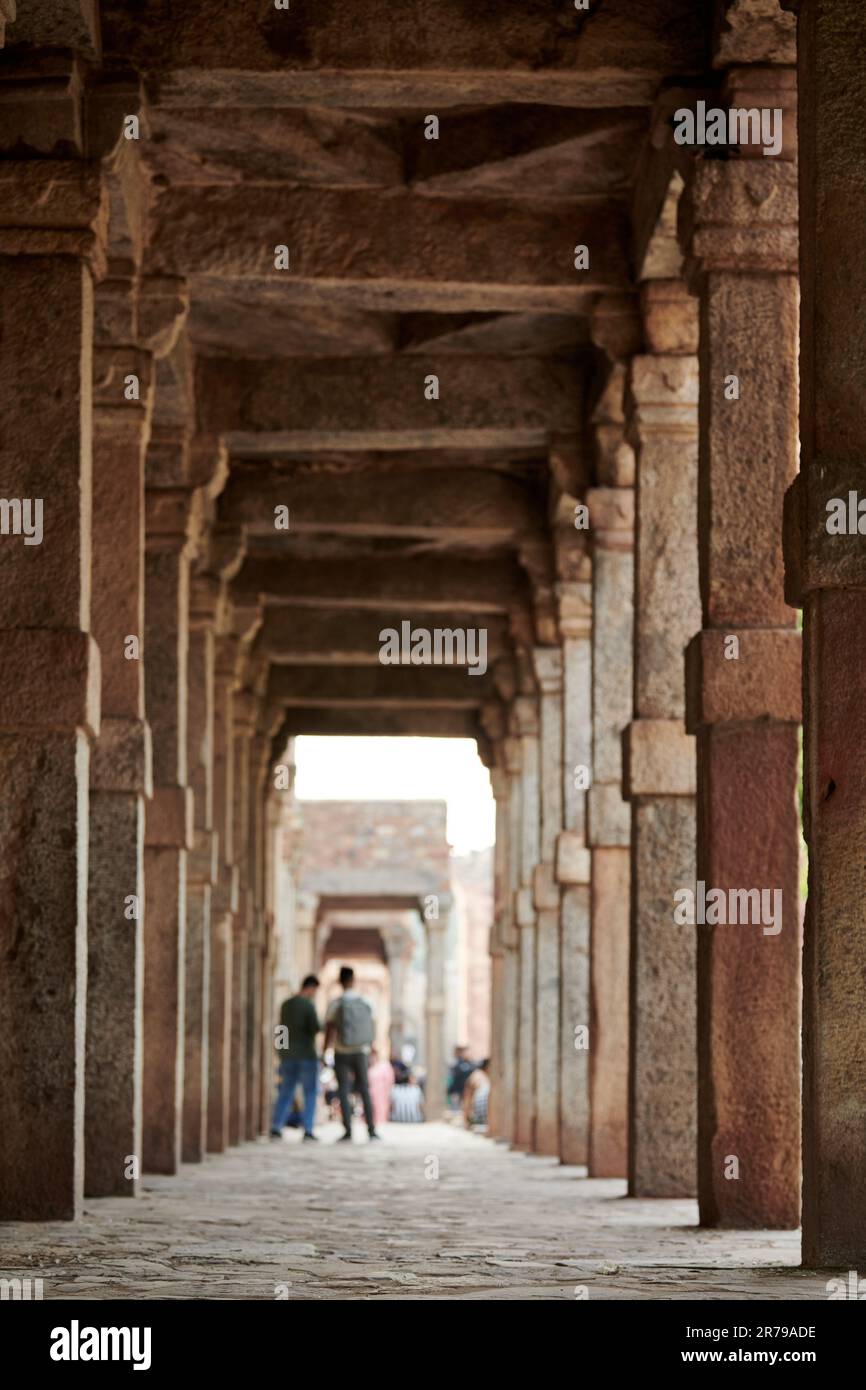 Stone columns of Qutb complex in South Delhi, India, pillars in ancient ...