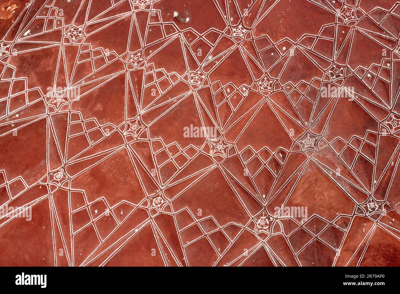 Decorative pattern on ceiling of Taj Mahal building, beautiful ancient ...