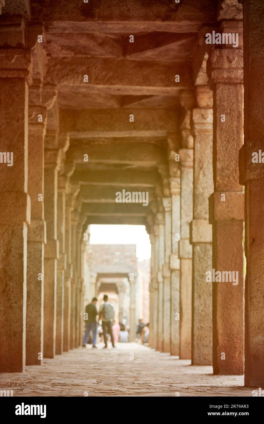 Stone columns of Qutb complex in South Delhi, India, pillars in ancient ...