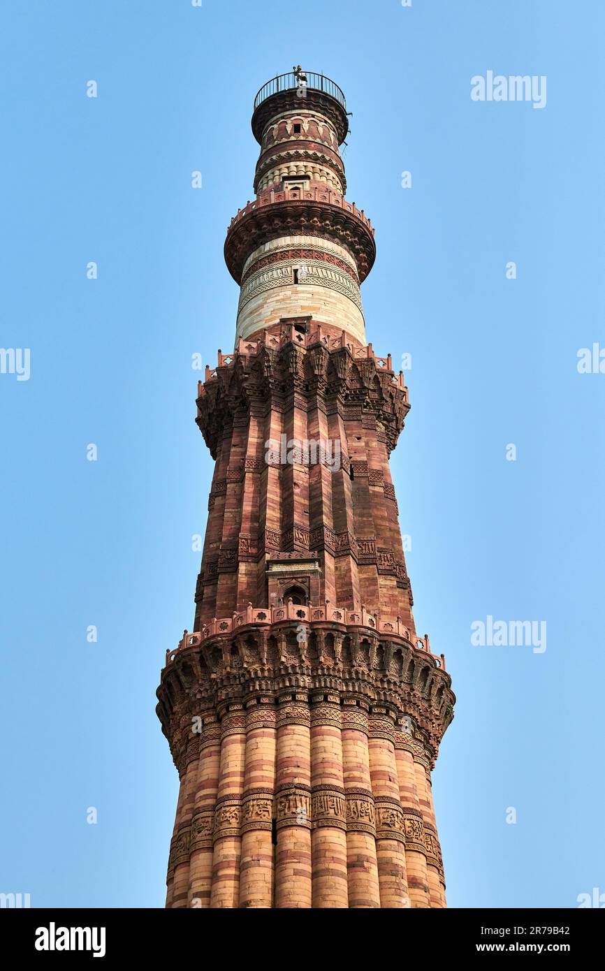 Qutb Minar minaret tower part Qutb complex in South Delhi, India, big ...