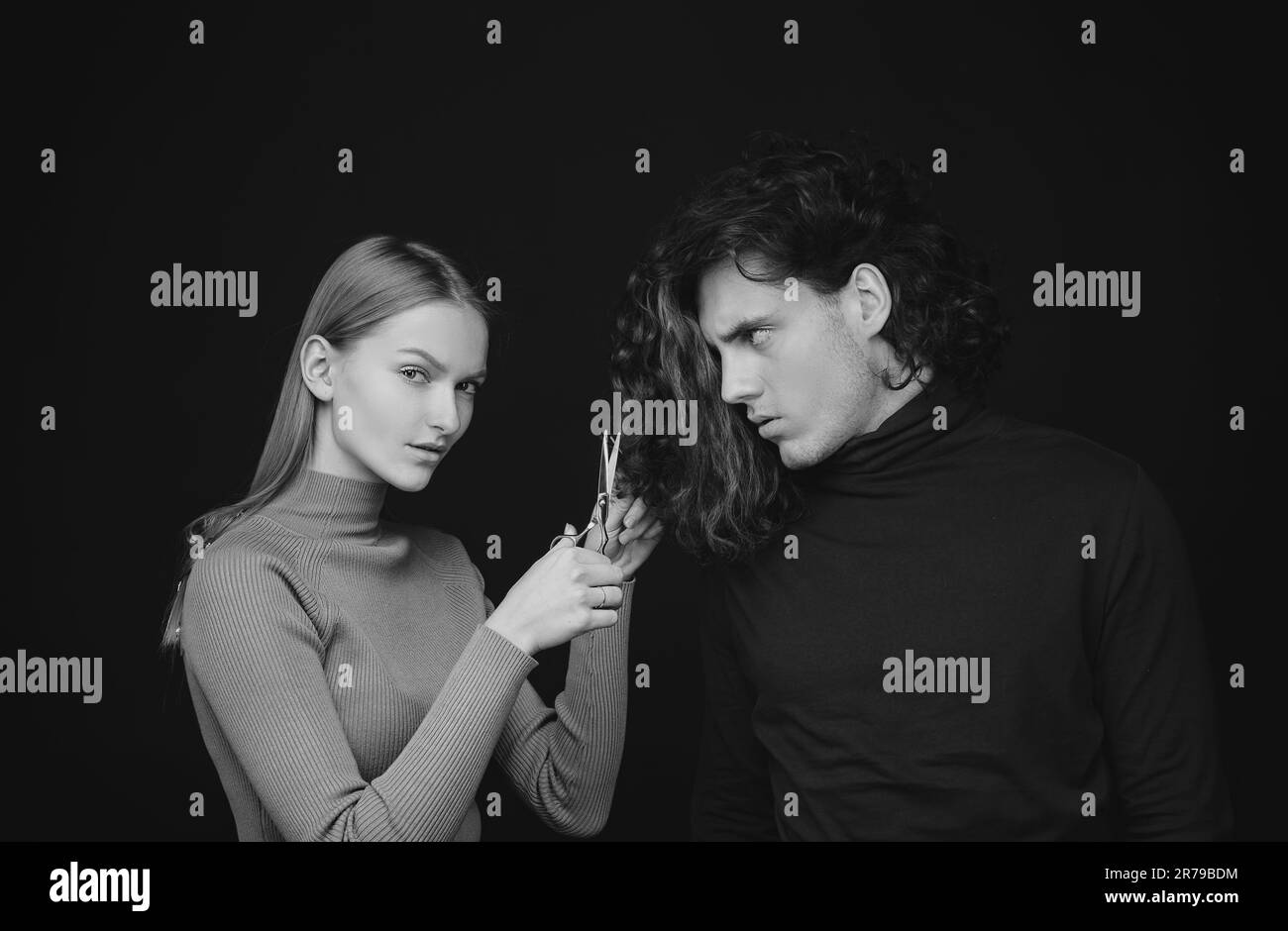 Couple, blonde, dark hair Black and White Stock Photos & Images - Alamy