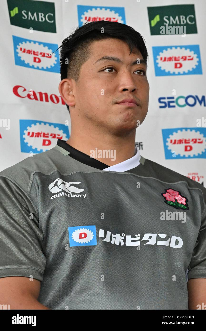 Japan on June 12, 2023.Japan's Atsushi Sakate talks with the media ...