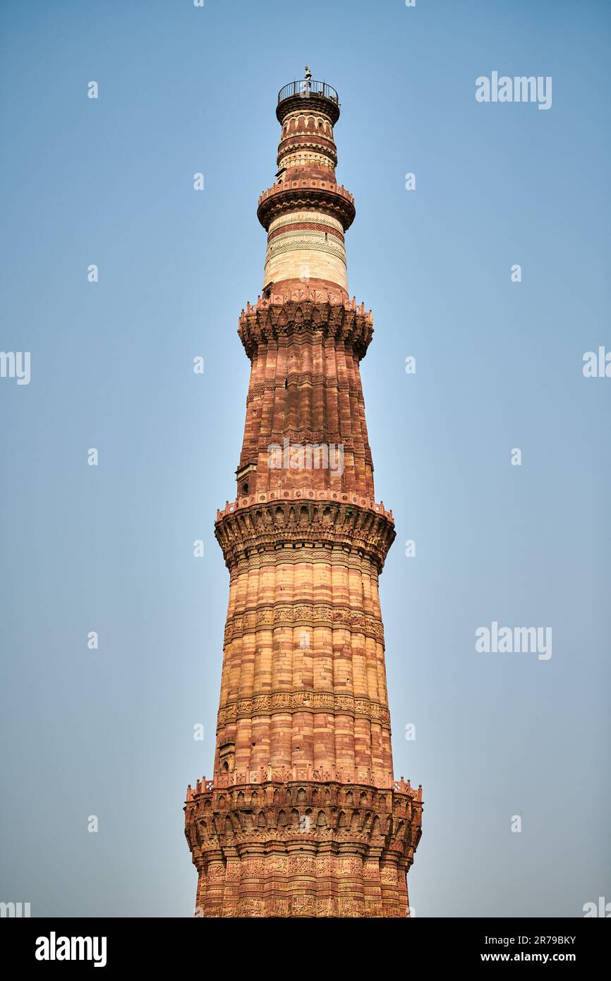 Qutb Minar minaret tower part Qutb complex in South Delhi, India, big ...