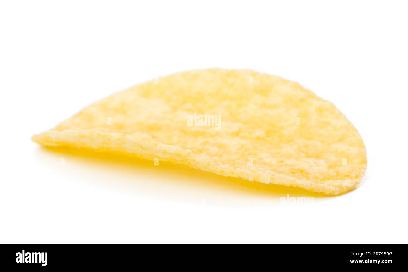 yellow potato chips isolated on white Stock Photo - Alamy