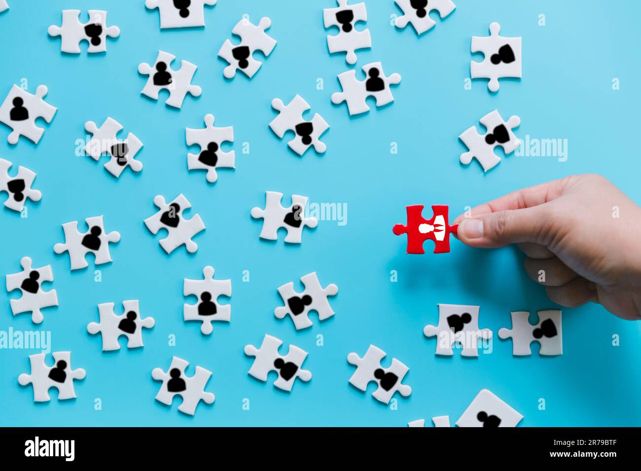 Human resources management and recruitment business build team concept ...