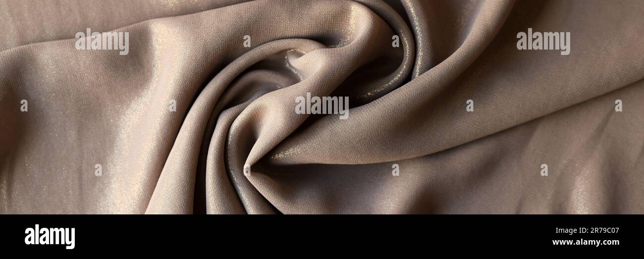 Sample crumpled beige fabric with shiny coating for catalogue Stock ...