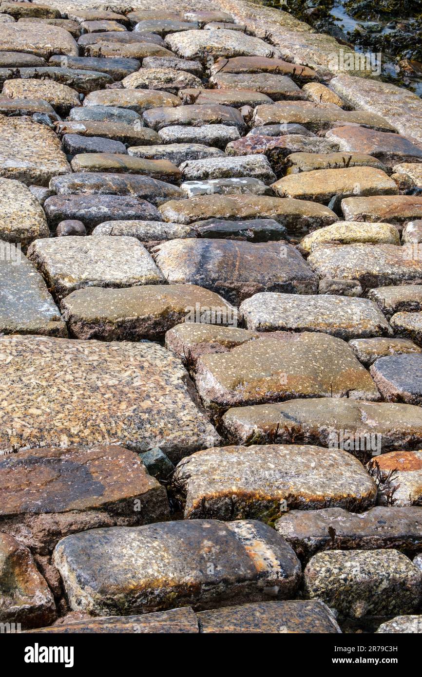 Close-up of causeway, constructed in 1425, connecting island of St ...