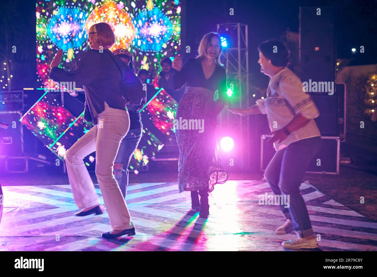 New Delhi, India - 10.12.2022 - Funny people night dancing at outdoor ...