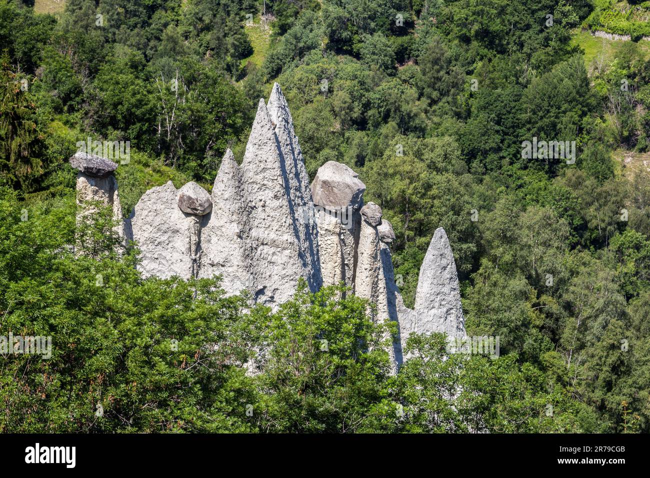 Pyramides d'Euseigne or fairy chimney rock formations in Swiss Alp ...