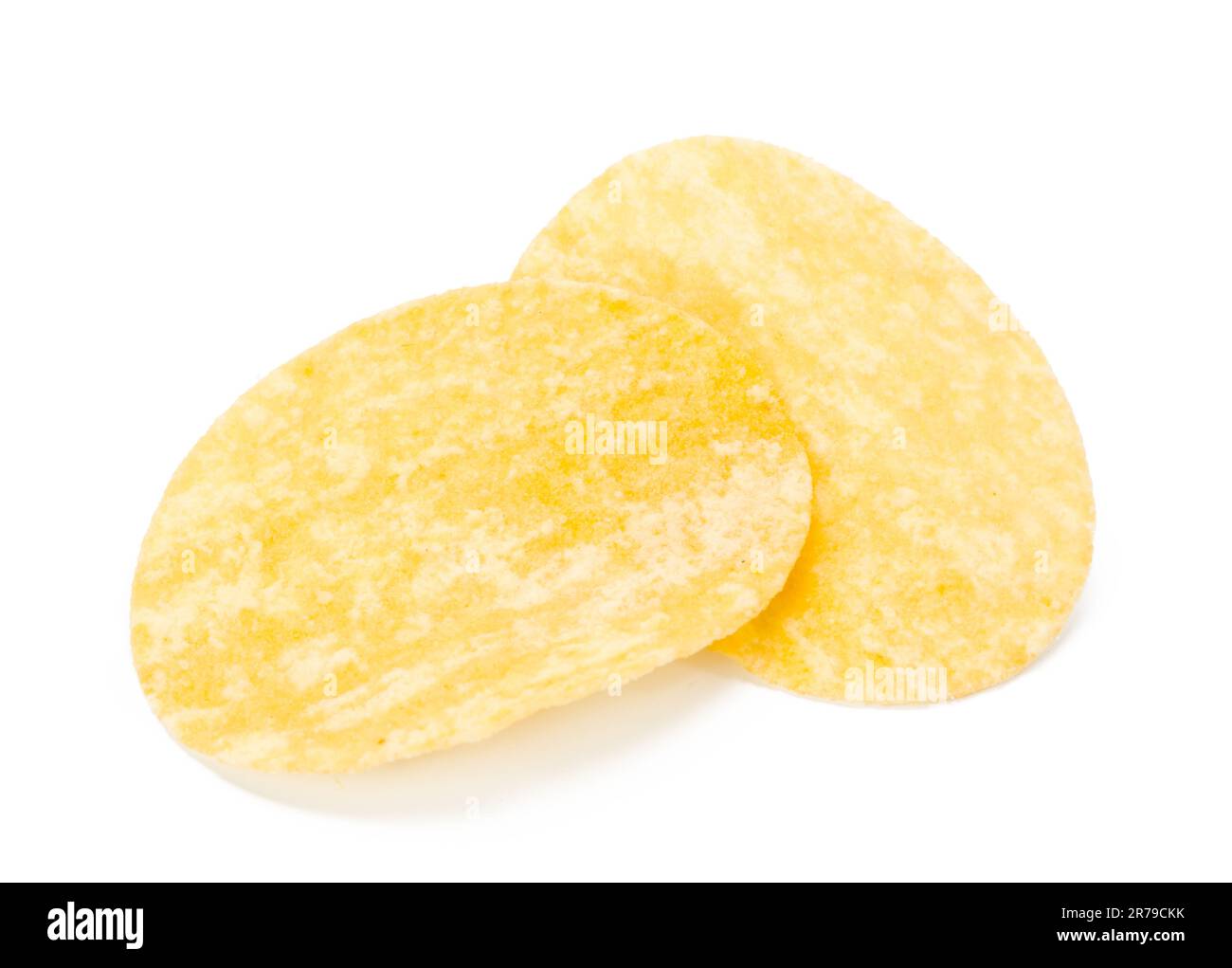 yellow potato chips isolated on white Stock Photo - Alamy
