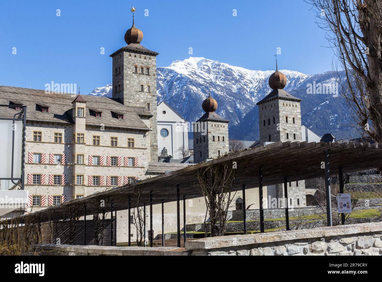 Brig, Switzerland - 28 February 2021: The Stockalper Palace in Brig ...