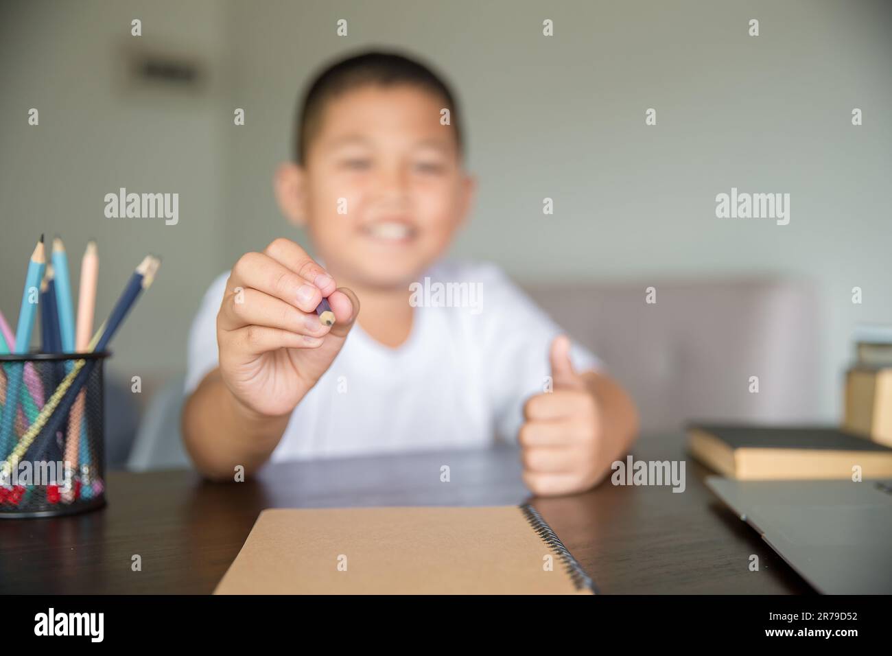 Young student distance learning virtual distance online class on video ...