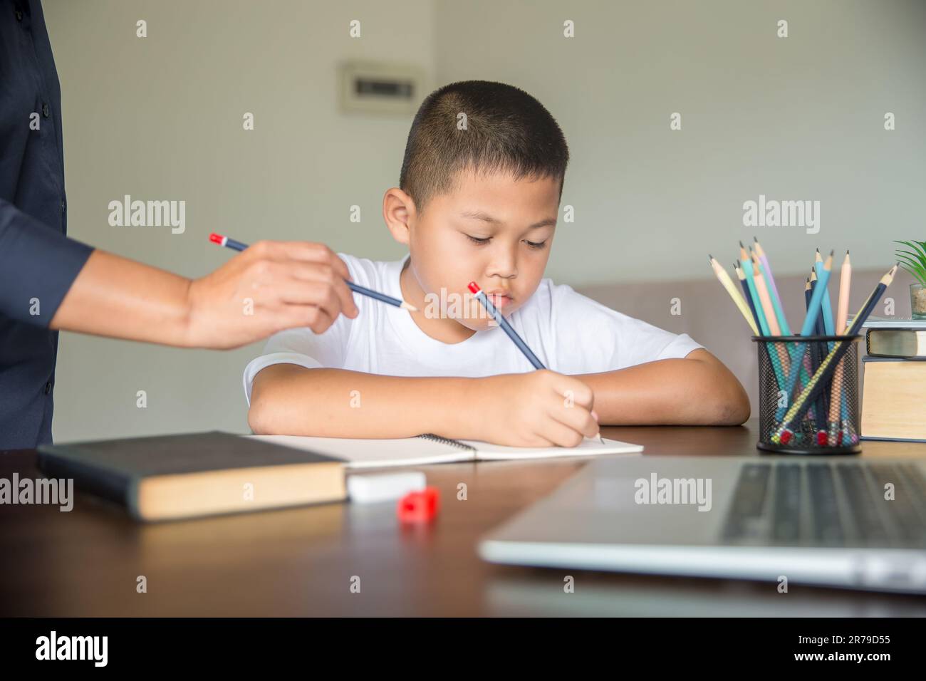 Young student distance learning virtual distance online class on video ...