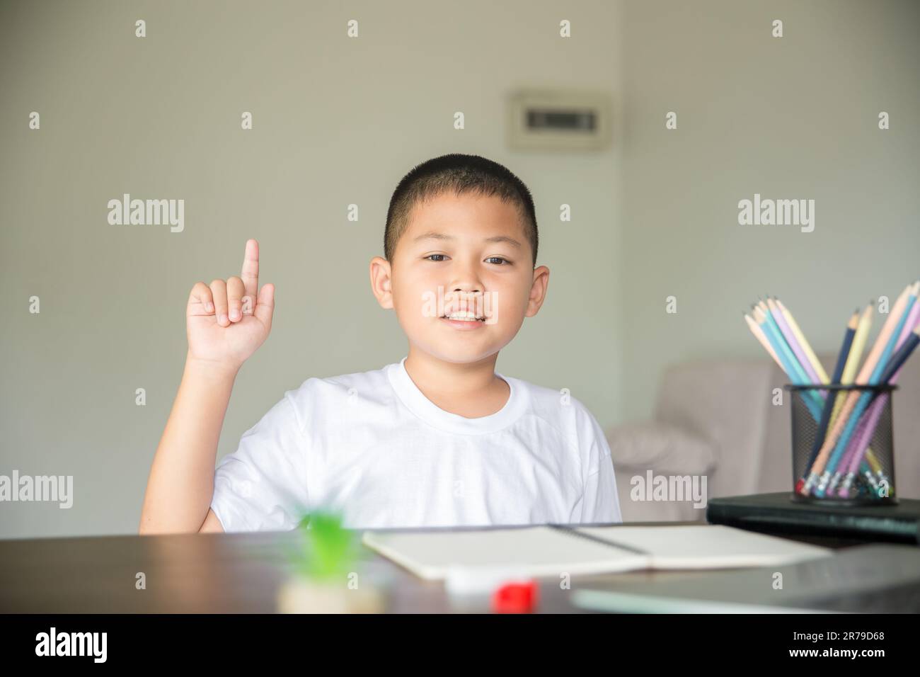 Young student distance learning virtual distance online class on video ...