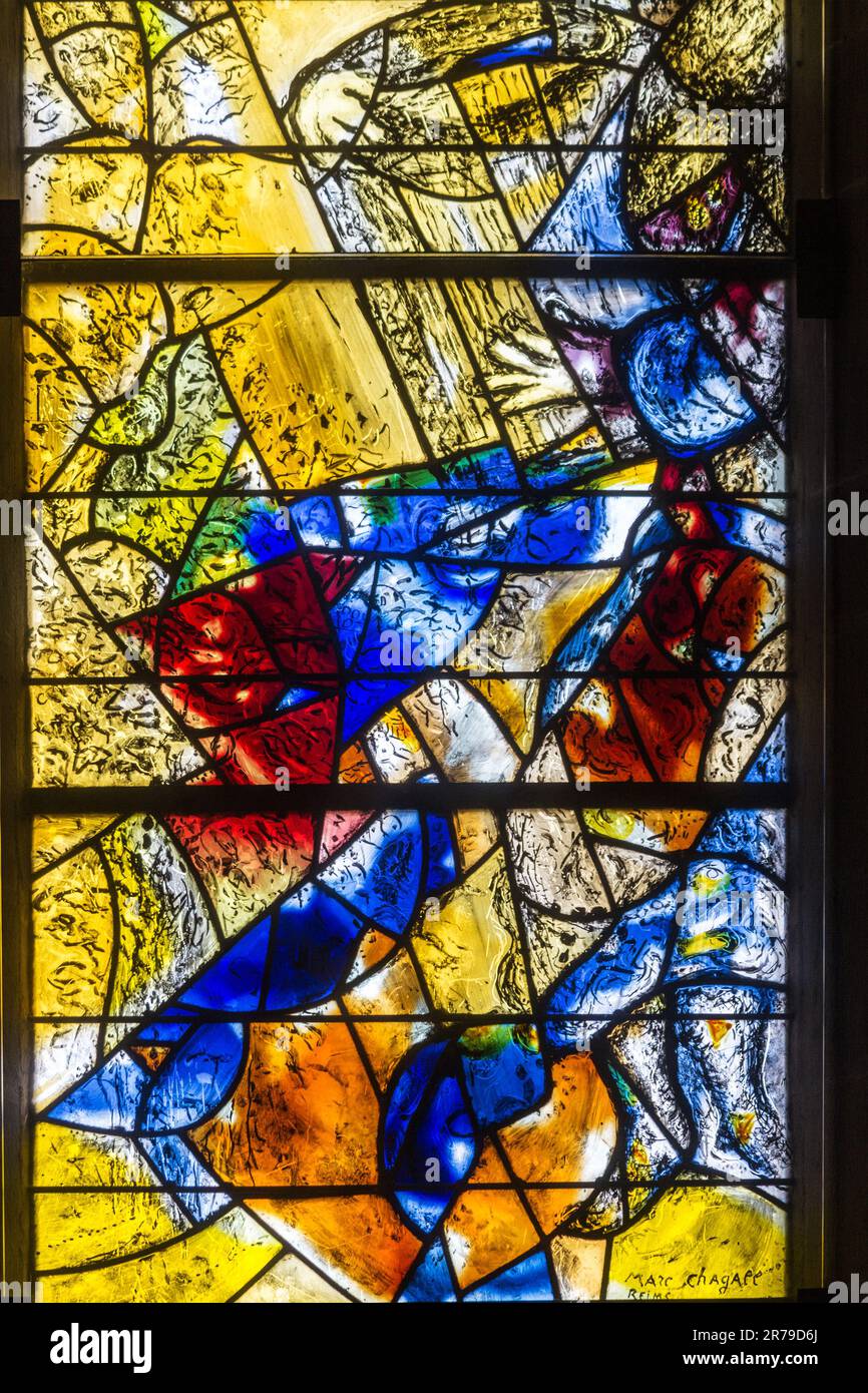 Zurich, Switzerland - April 19. 2021 : Details of the stained glass ...