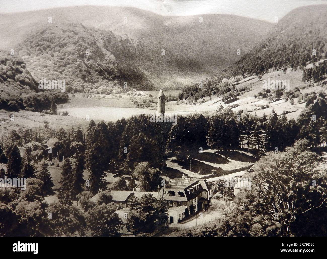 A 1931 view of Glendalough , Ireland., known for an Early Medieval ...