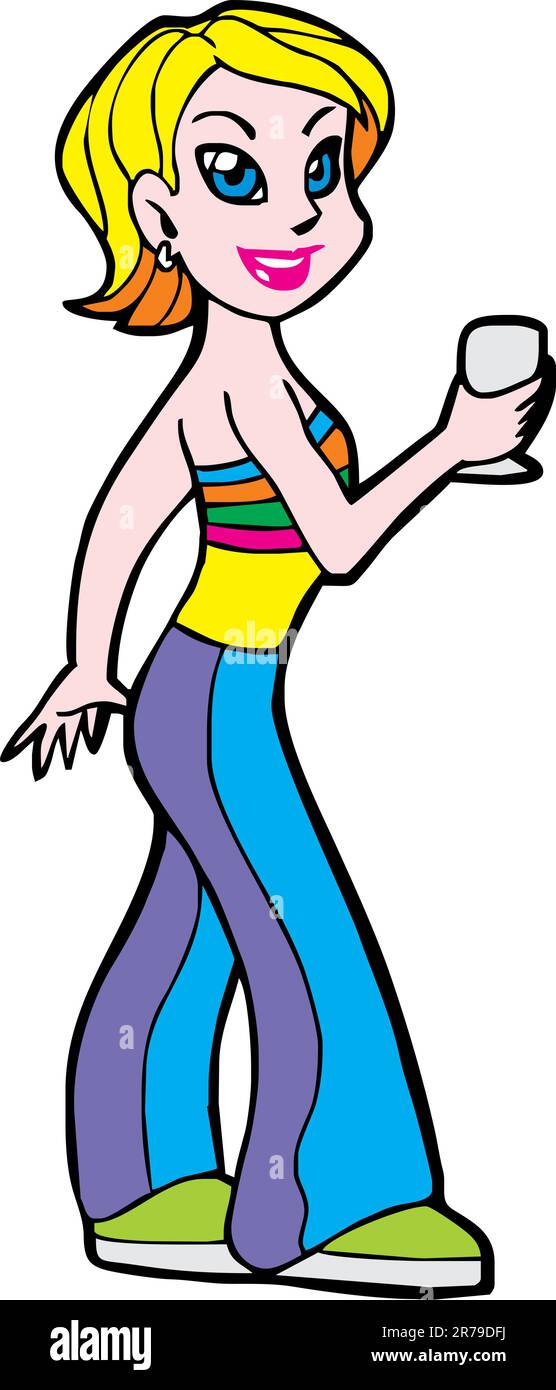 a vector illustration of colorful girl Stock Vector Image & Art - Alamy