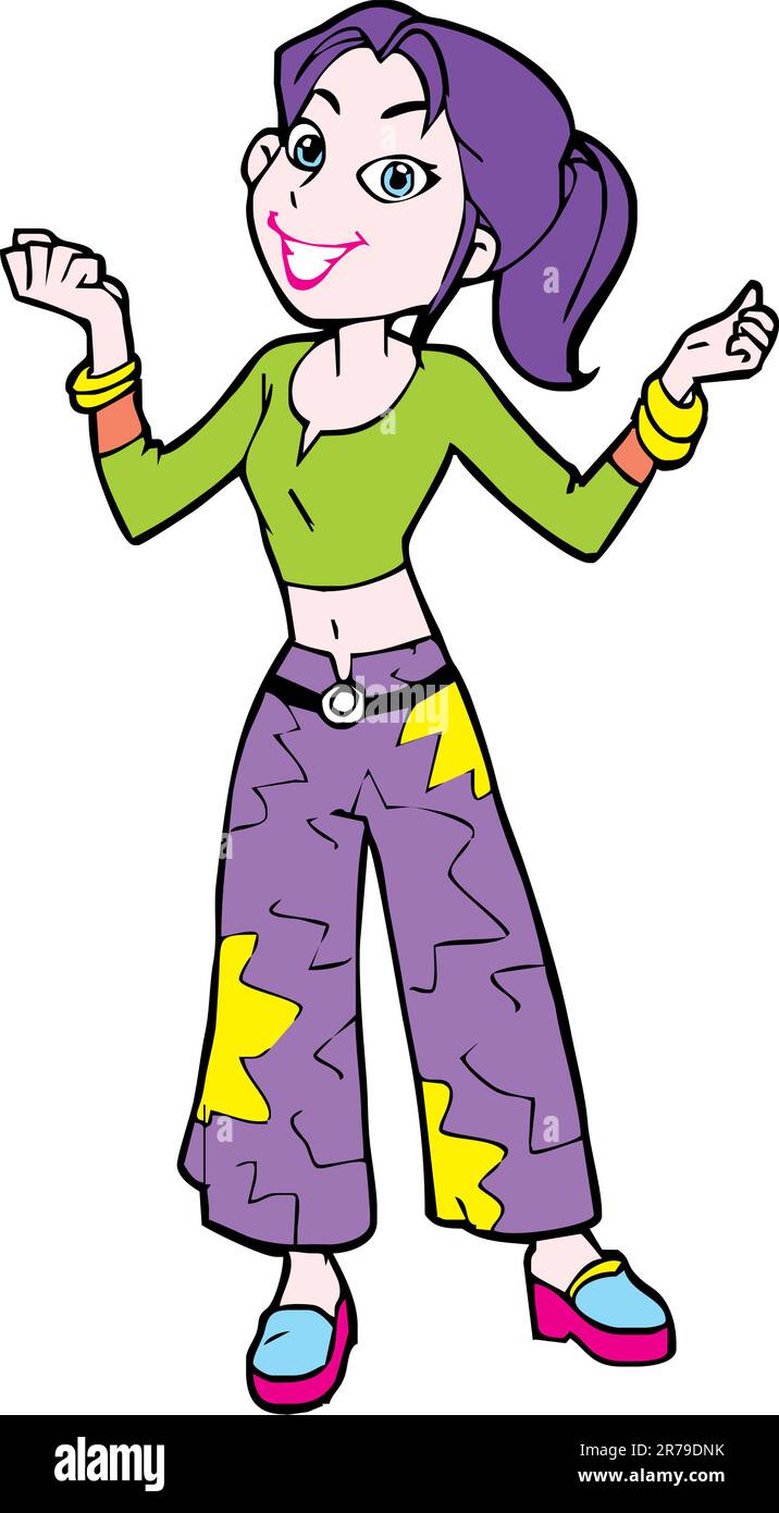 a vector illustration of colorful girl Stock Vector Image & Art - Alamy