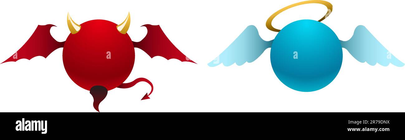 Vector simple devil and angel icons Stock Vector Image & Art - Alamy