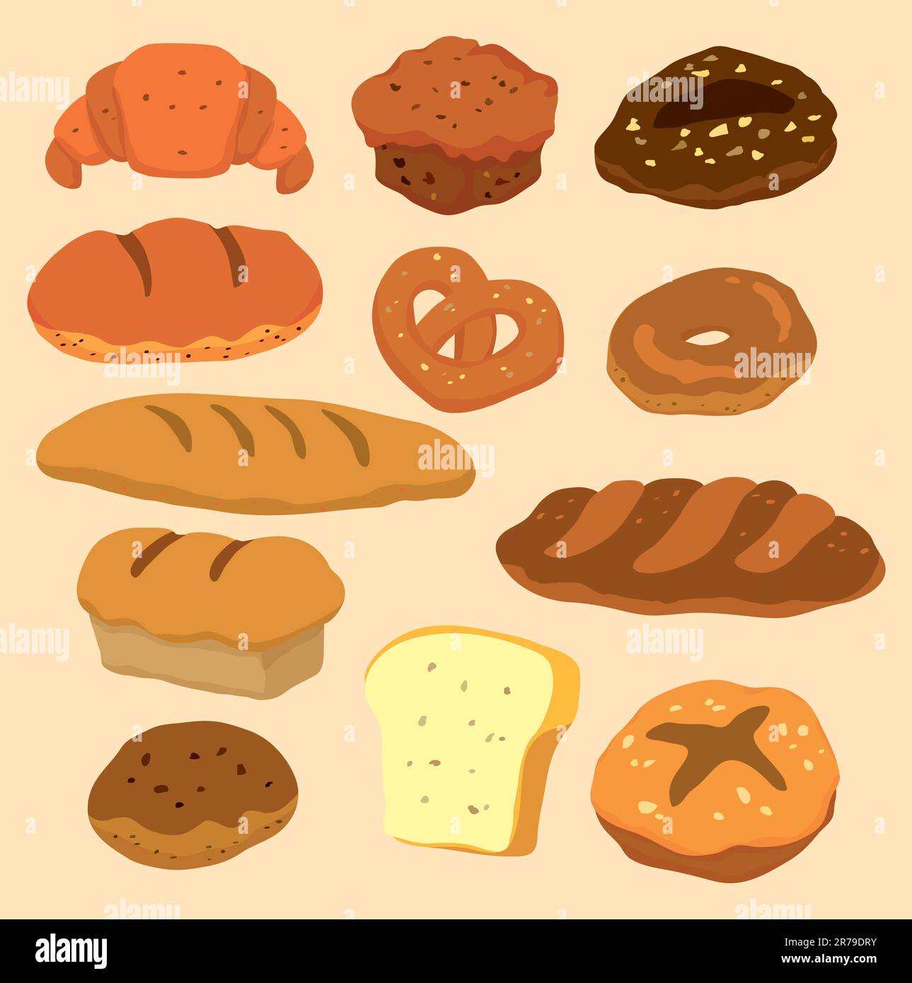 cartoon bread icon Stock Vector Image & Art - Alamy