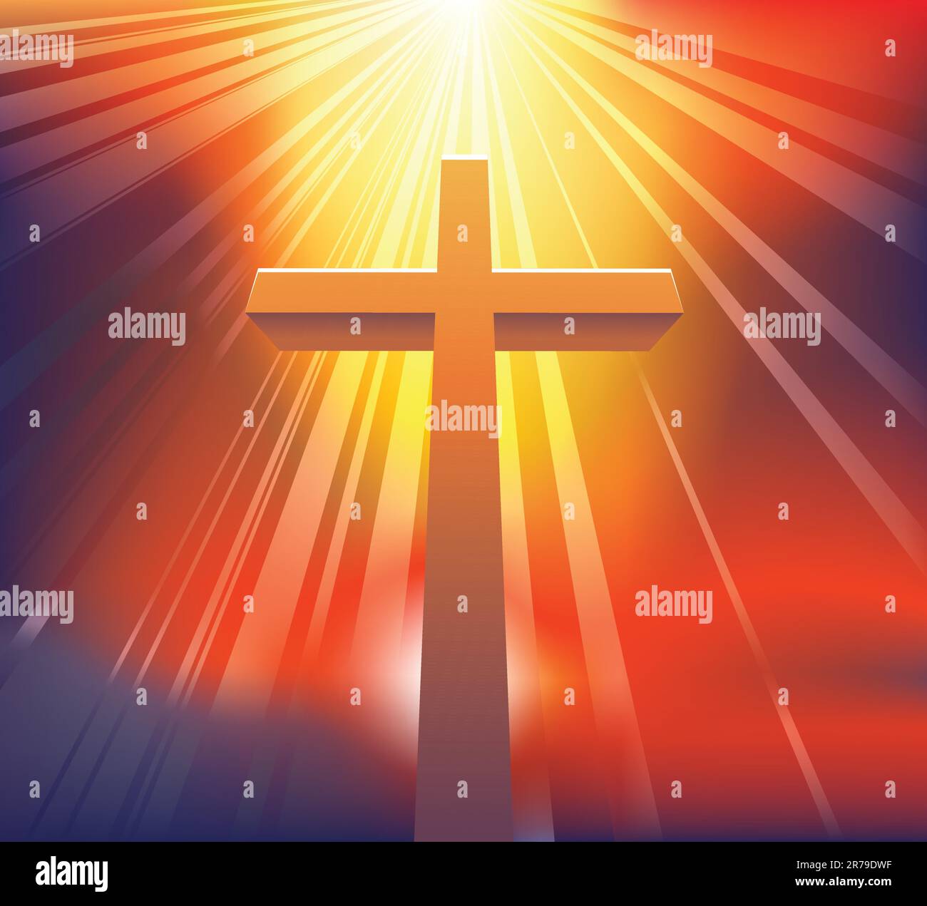 An awesome dramatic Christian cross bathed in light Stock Vector Image & Art - Alamy