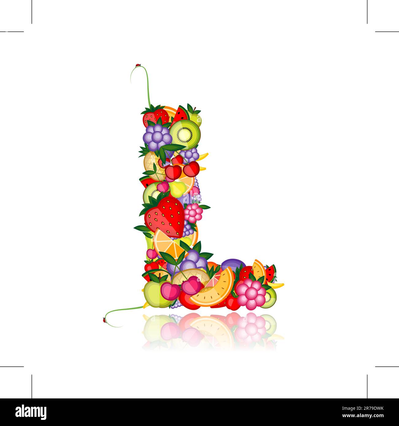 Fruit letter for your design. See others in my gallery Stock Vector ...