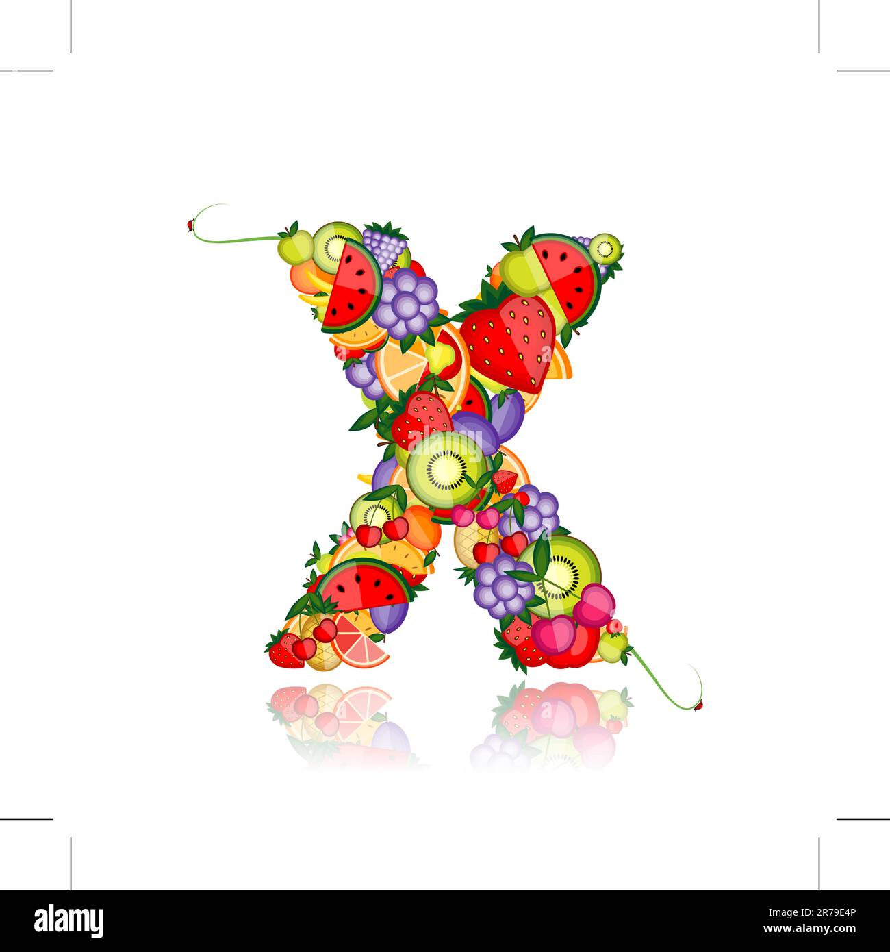 Fruit letter for your design. See others in my gallery Stock Vector ...
