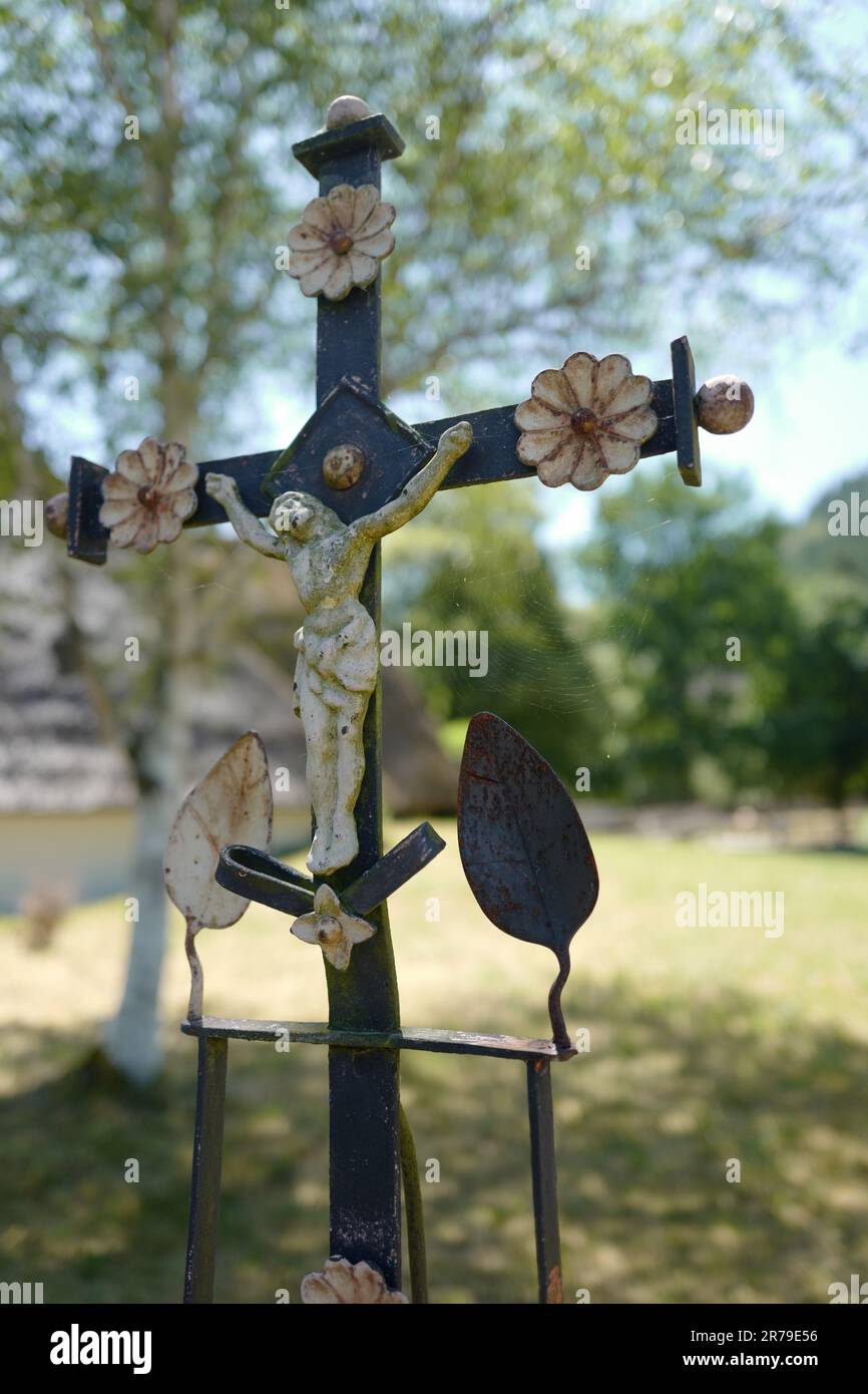 Cast iron crucifix in the Black Forest Stock Photo - Alamy