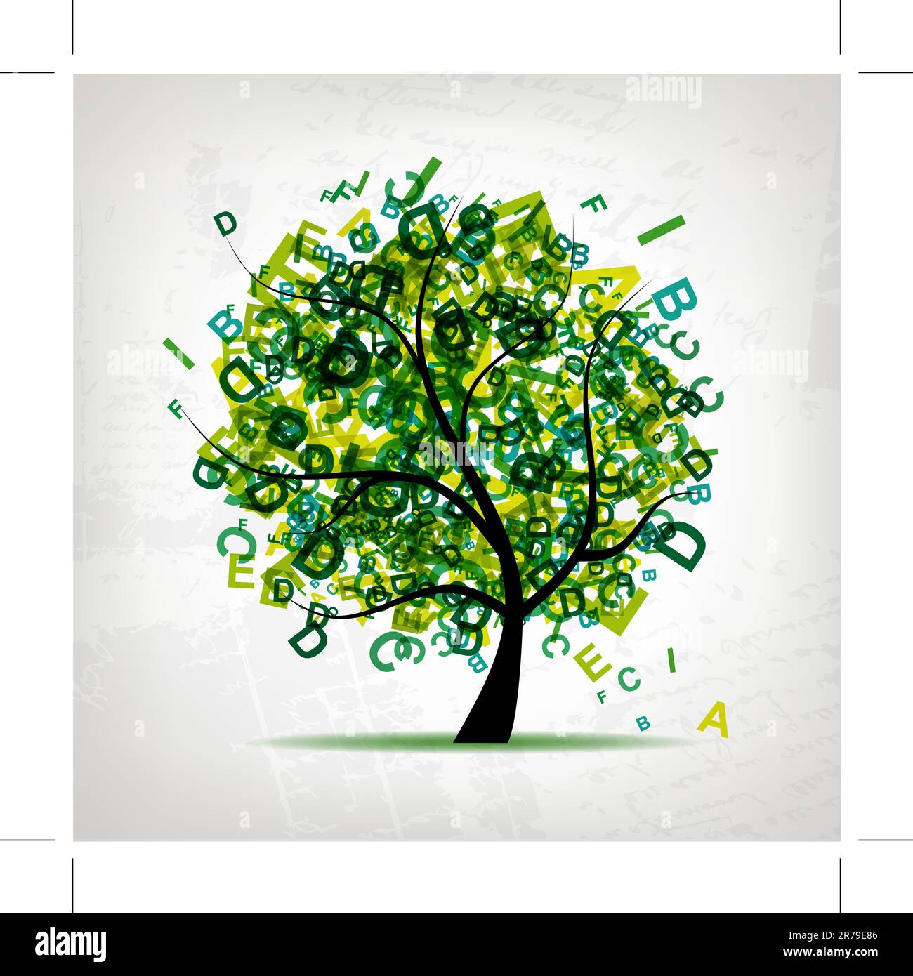 Art tree with letters green for your design Stock Vector Image & Art ...