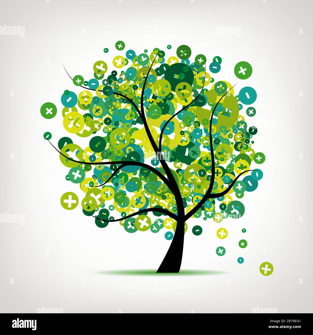 Art tree with signs of plus and minus for your design Stock Vector ...