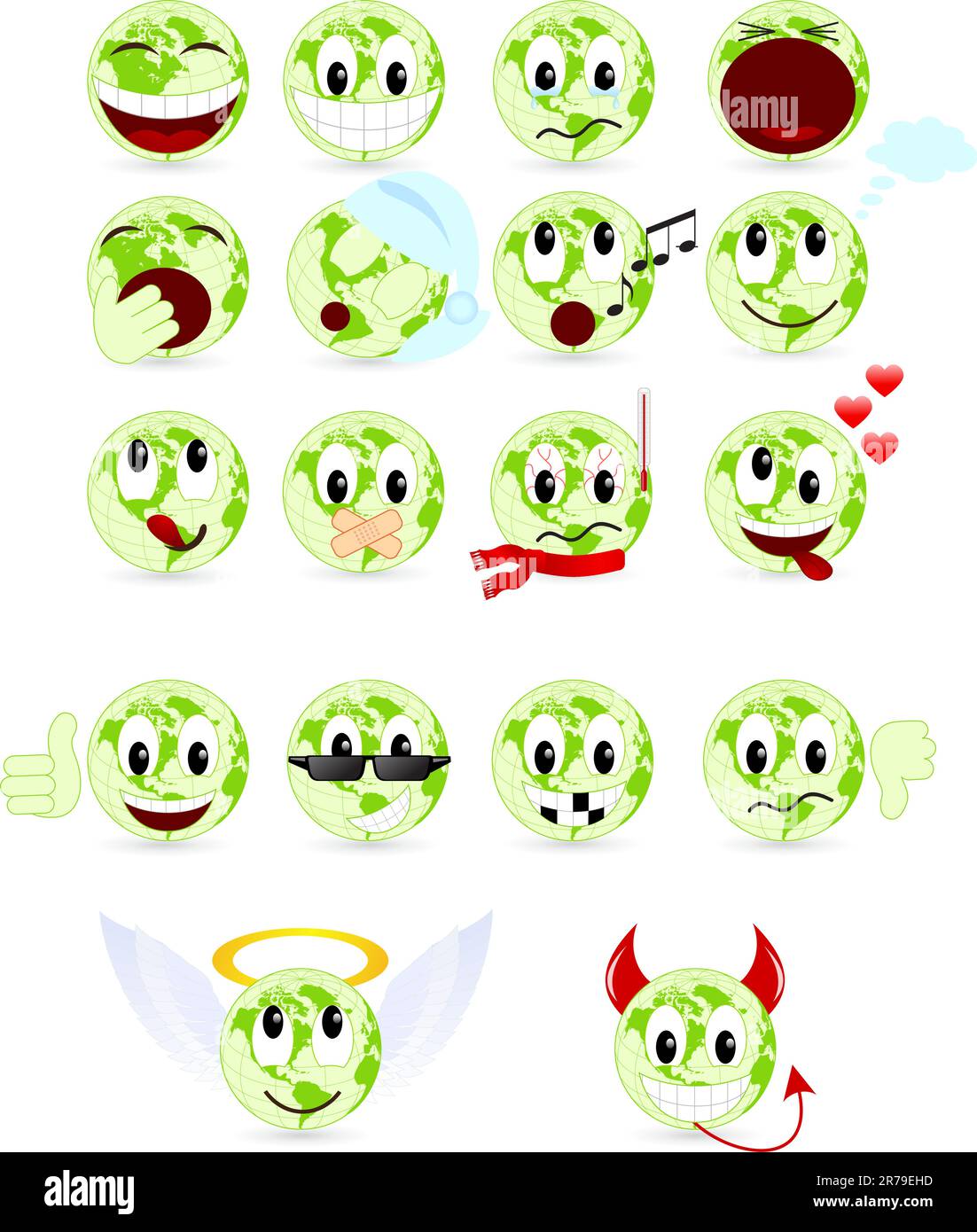 Set of cool smiles. Vector illustration, isolated on a white Stock ...