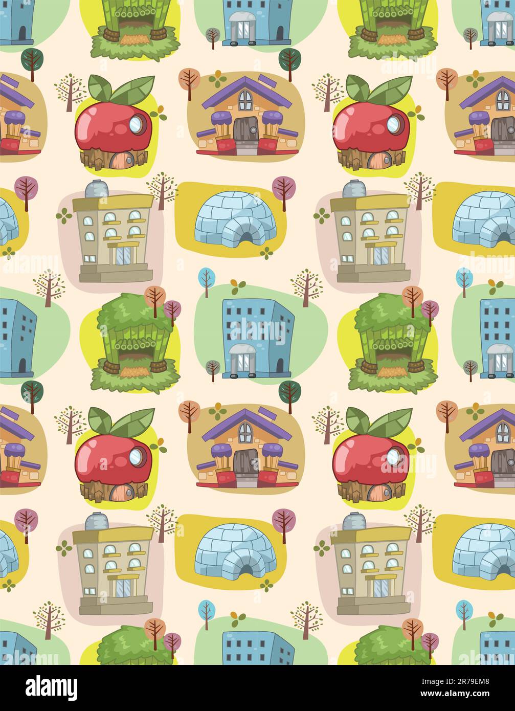 seamless house pattern Stock Vector Image & Art - Alamy