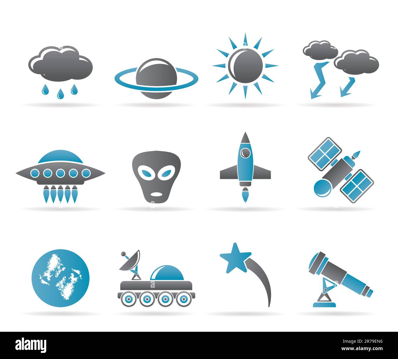 Astronautics and Space and universe Icons - Vector Icon Set Stock ...
