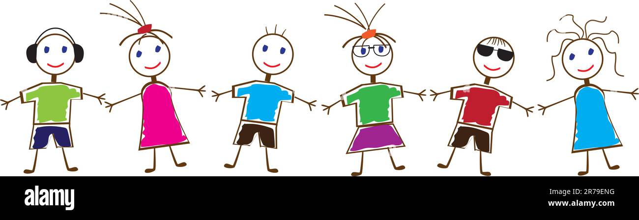 vector illustration of funny children Stock Vector Image & Art - Alamy