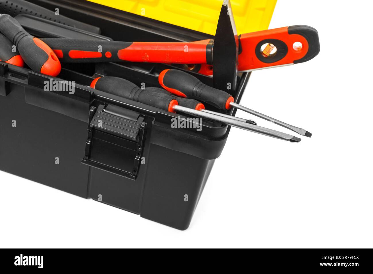 Toolkit box isolated on the white background Stock Photo - Alamy