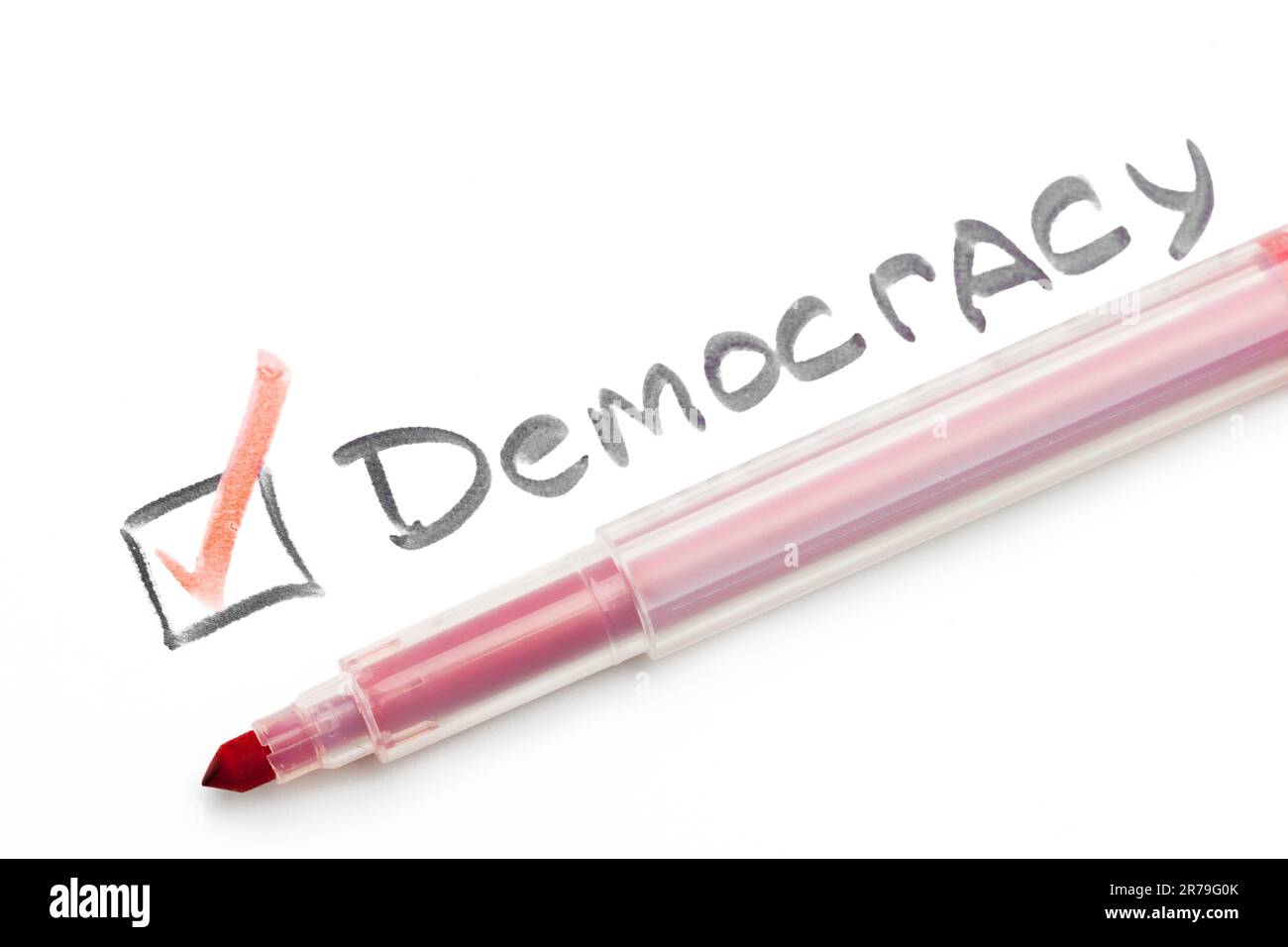 Democracy word drawn by felt tip pen Stock Photo - Alamy