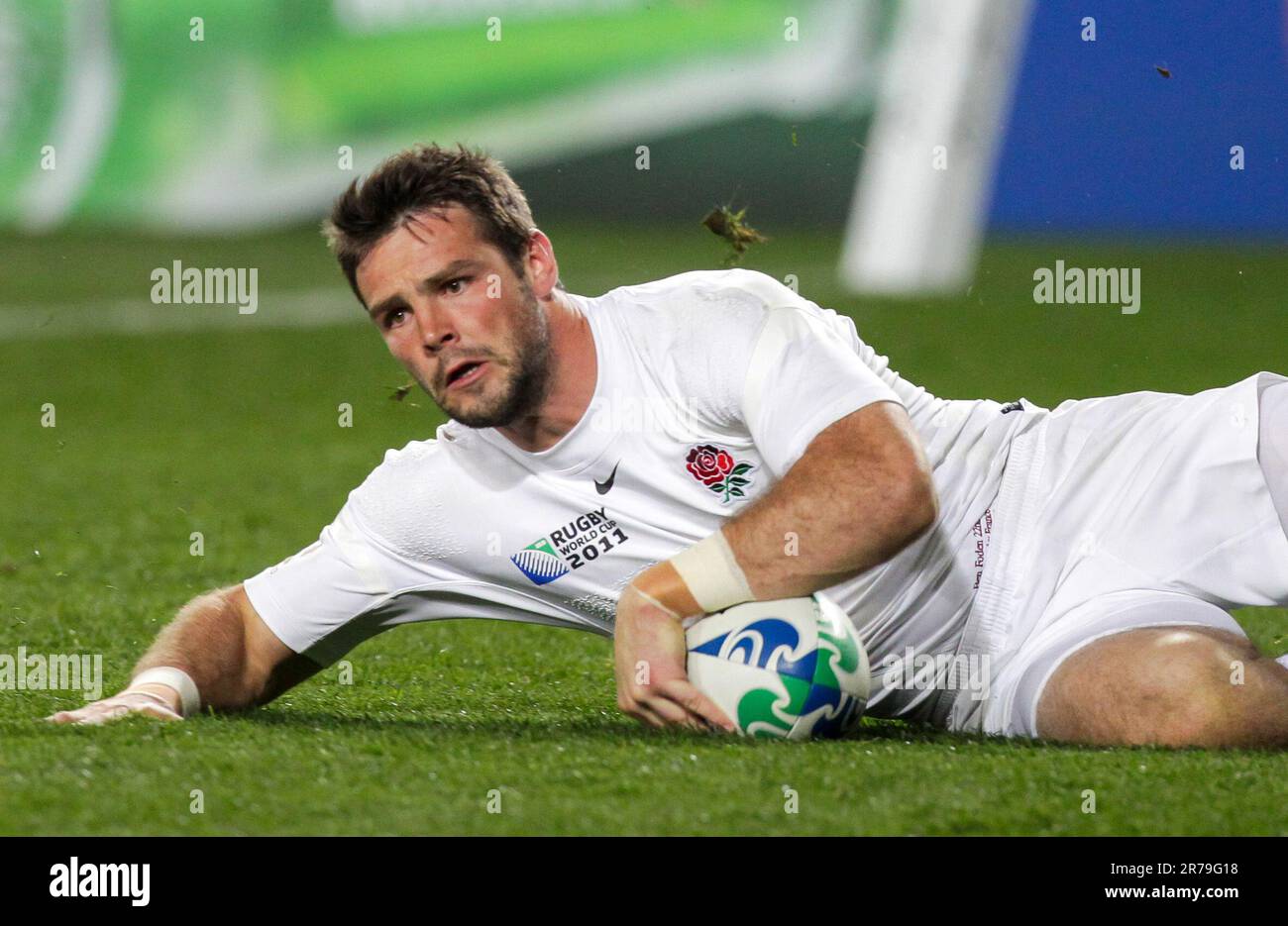 England's Ben Foden touches down a try against France during quarter ...