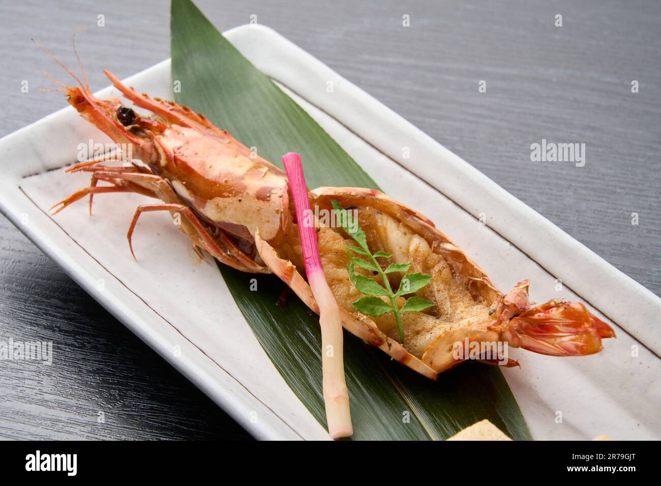 Japanese cuisine, salt grilled shrimp Stock Photo - Alamy