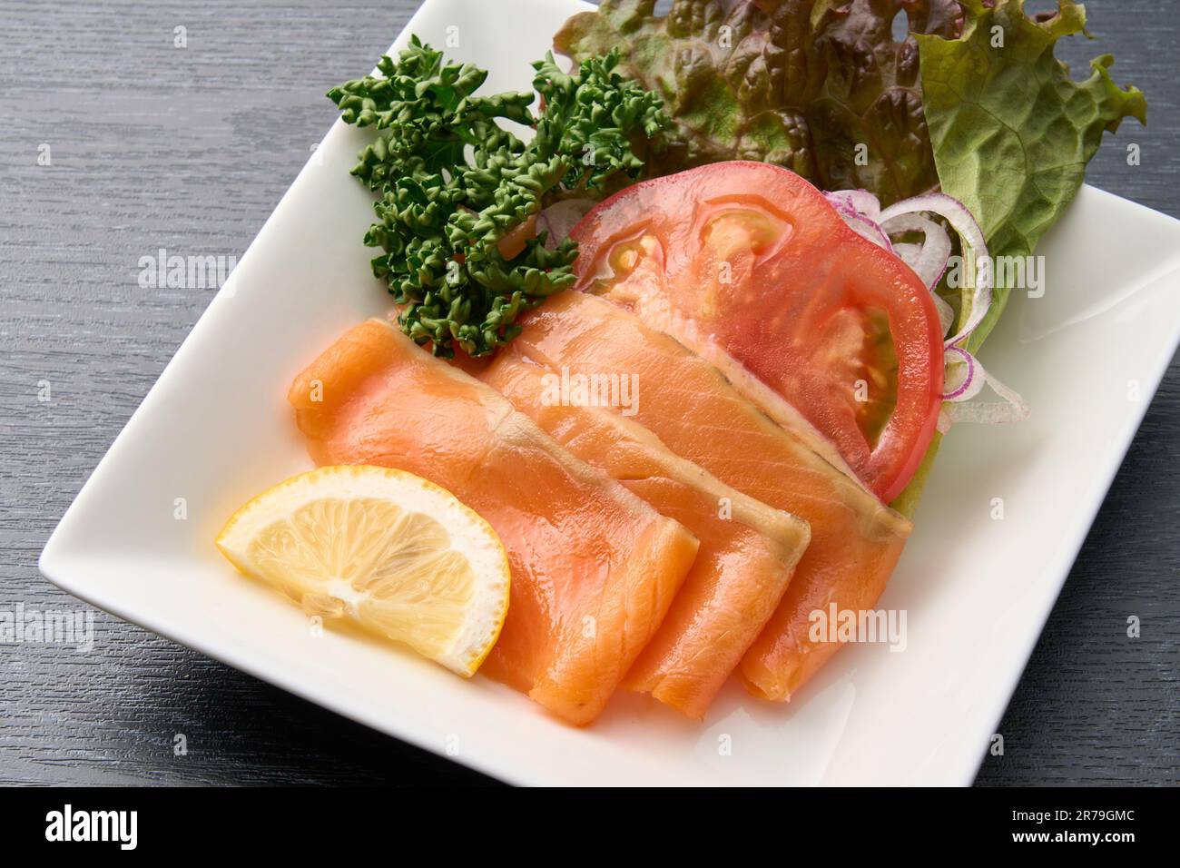 Western food, restaurant salmon marinade Stock Photo - Alamy
