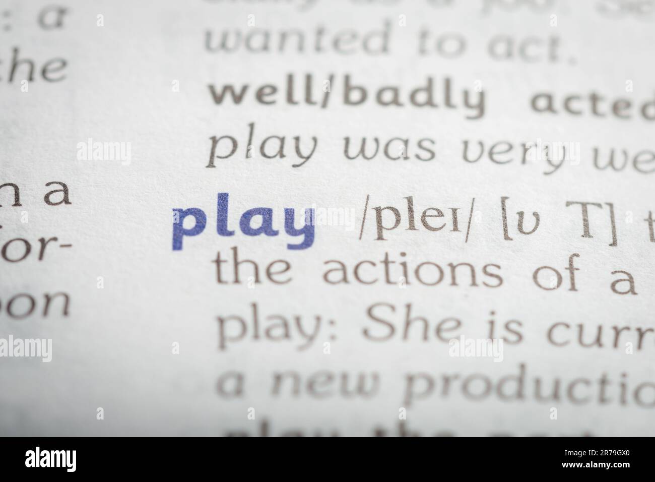 Dictionary definition of word Stock Photo - Alamy